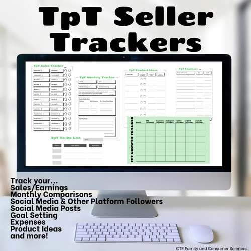 TPT Seller Trackers (Track sales, social media, goals, product ideas ...