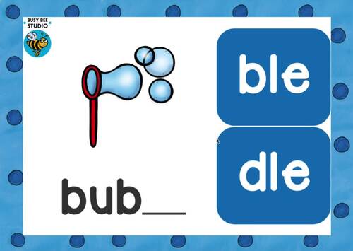 CONSONANT LE ENDING BOOM CARDS TWO SYLLABLE WORDS FINAL STABLE ...