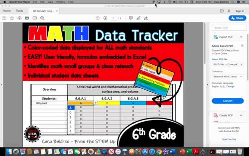 MATH DATA TRACKER: 6th Grade by Cara Baldree - From the STEM Up | TpT