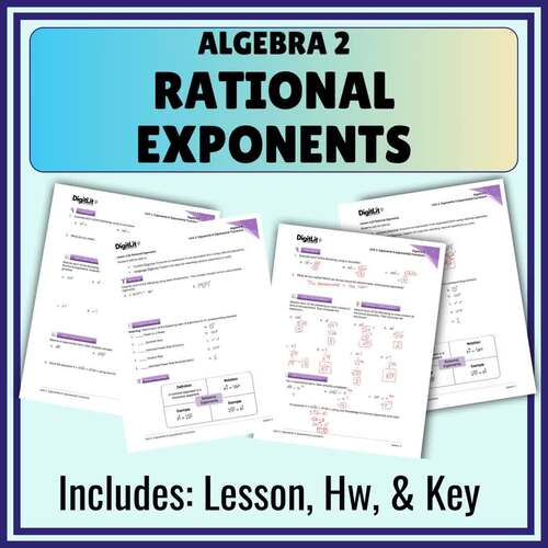 Rational Exponents Guided Notes, Worksheets, Homework 10th-12th Grade ...