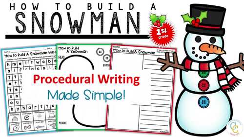 How to Build a Snowman | Procedural Writing & Craftivity for First Grade