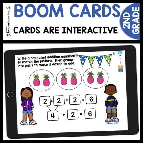 Repeated Addition using Boom Cards | Digital Task Cards M6L3 | TpT