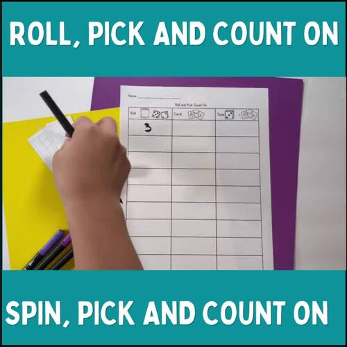 Counting On Strategy and Addition Math Center: Roll or Spin and Count On