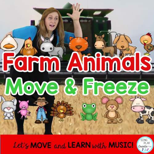 Farm Animal Freeze Dance, Brain Break, P.E. Exercise, Movement Activity ...
