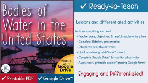 Bodies of Water in the United States Unit by The Teaching Bank | TPT