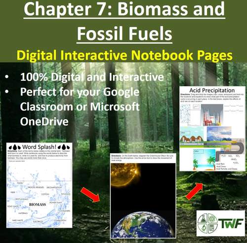 Biomass and Fossil Fuels - Digital Interactive Notebook Pages | TPT