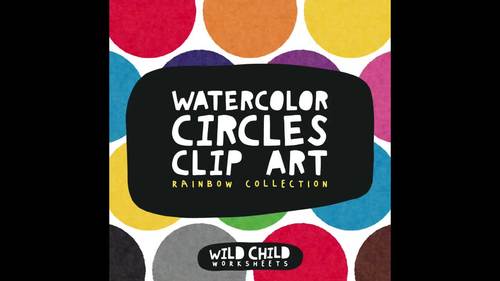 Bright Movable Rainbow Watercolor Circles Clip Art for Commercial Use ...