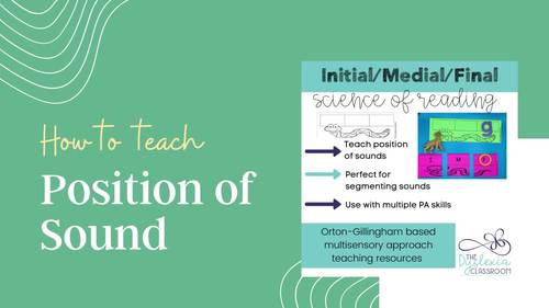 Initial Medial Final Sound Placement Cards I Orton-Gillingham I SOR