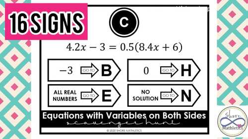 Equations with Infinite Solutions, No Solution, or One Solution Activity