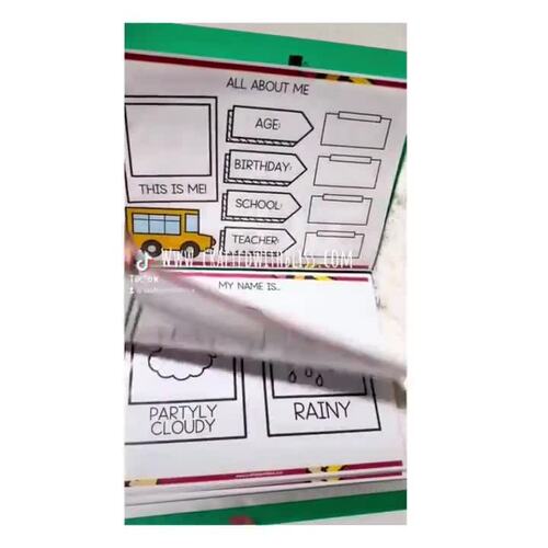 Preschool Busy Book Binder Quiet Adapted Book Learning Folder Center