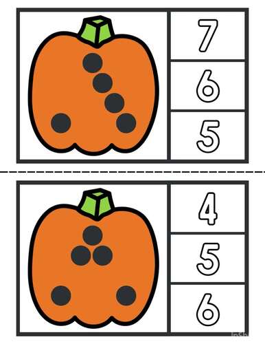 Thanksgiving Count and Clip Cards to 10 | Turkey & Pumpkin Theme | Math ...
