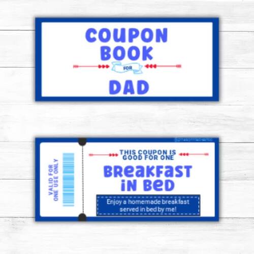 Father's Day Love Coupons Book by GinasPrintableShop | TPT