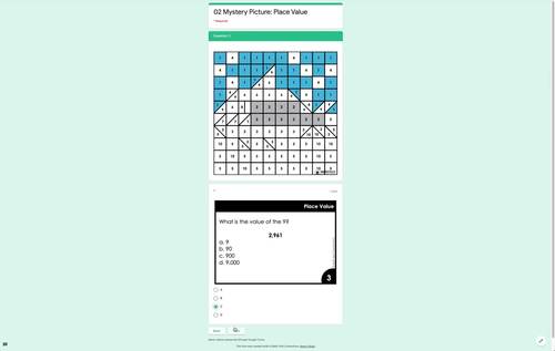 3rd Grade Place Value Addition & Subtraction Color by Number Math Practice