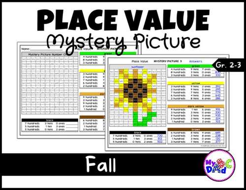 Fall Place Value Mystery Picture Math Activities with TPT Easel | TPT