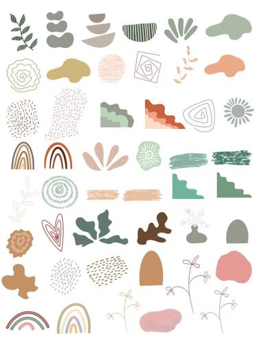 BOHO clipart set /Neutral colors/Over 200 images/transparent background