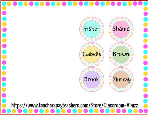 Pastel Polka Dots Student Nametags, Name Tents, Locker Labels, Editable ...