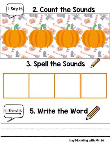 October/Halloween Themed Orthographic Mapping Spelling/Reading Practice