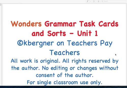 Wonders Grade 3 Grammar Task Cards & Sorts by kbergner | TPT