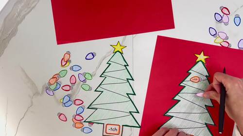 Christmas Tree Craft Sorting -dge and -tch Words First & Second Grade ...