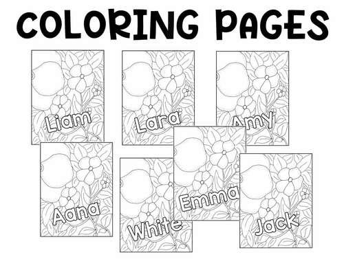 Printable Personalized Floral Name Coloring Pages, Floral Coloring ...