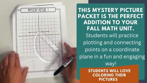 Coordinate Graphing Fall Mystery Picture, Quadrant 1 and 4 Quadrant graph