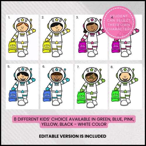 Student Astronaut Name Tags & Labels - Editable | Outer Space Classroom ...