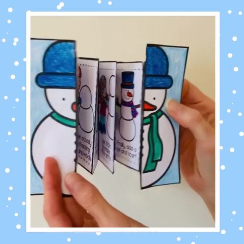 How to build a snowman sequencing cut and paste winter craft activity