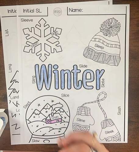 Articulation Coloring Sheets | Consonant Blends | Winter by Speech with ...