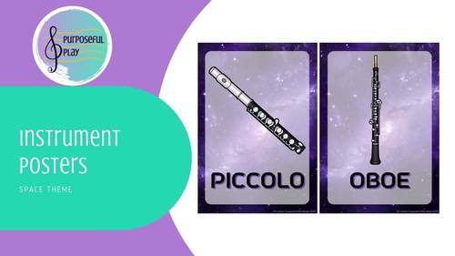 Space Themed Instrument Posters by Purposeful Play Music | TpT