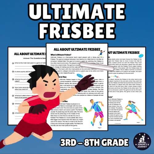 Ultimate Frisbee Reading Comprehension | Informational Worksheet ...