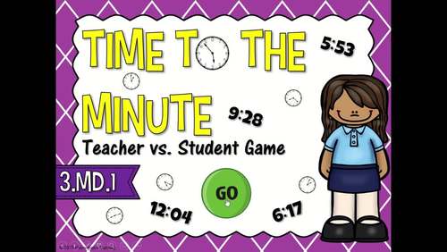 Time to the Minute Teacher vs Student Powerpoint Game by Teacher Gameroom