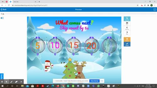 Skip Counting by 5's Within 1000 Christmas Boom Cards Digital Math 1st ...