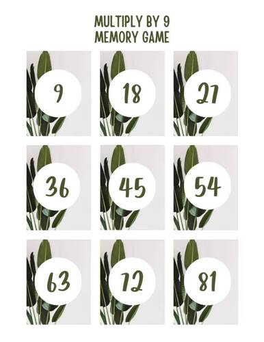 Multiply By 2-9 Memory Game Center Math Facts Fluency BUNDLE BOHO match