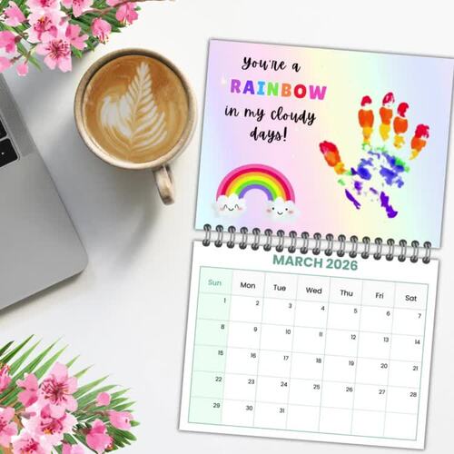 Editable 2026 Monthly Handprint Calendar Parent & Grandparent Gift From ...