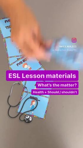 What's the matter - ILLNESSES and SHOULD/SHOULDN'T (ESL elementary lesson)