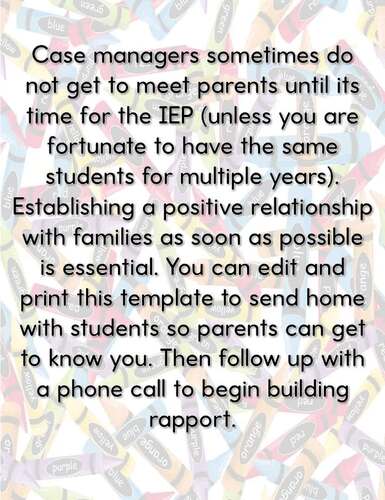 EDITABLE Meet Your Case Manager by All Things Exceptional | TPT