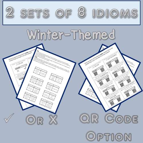 Idiom Worksheets for Winter by Old School Speech | TPT
