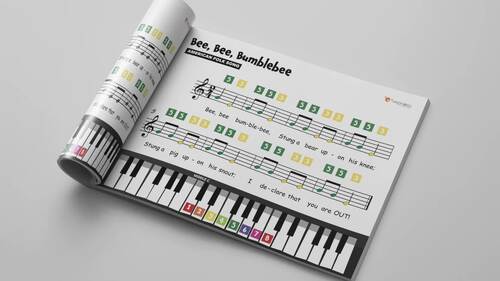 Bee, Bee, Bumblebee - Play-by-Numbers Piano Sheet Music for Beginners