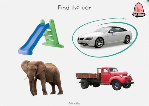 Receptive Identification of Nouns Field of 3-6 Boom and Slides | ABLLS C17