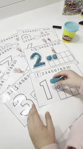 Play Doh Number Mats 1-10 Number Recognition & Sense Fine Motor Toddler ...