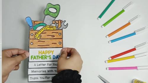 Fathers Day Toolbox Flipbook Craft Writing Activity With no Dad by The ...