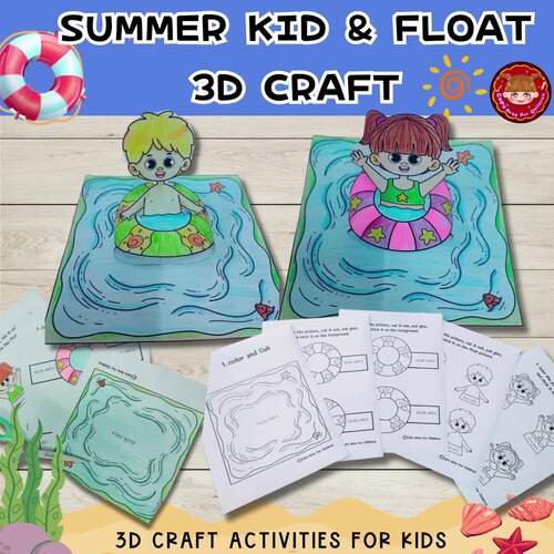 Summer 3D Craft Activities | Kids with Pool Floats | Summer Pop Up Crafts