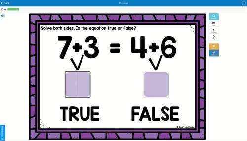 True False Equations Math Activities for First Grade by Krafty in Kinder