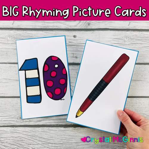 BIG Rhyming Cards | 15 Rhyming Pairs | Rhyming Activity | Rhyming Flash ...