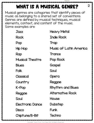 Soundtrack of my Life - Musical Genres Project by Teach From The Stage