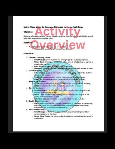 Number Sort Card Activity by Teaching in the MiddleVerse | TPT