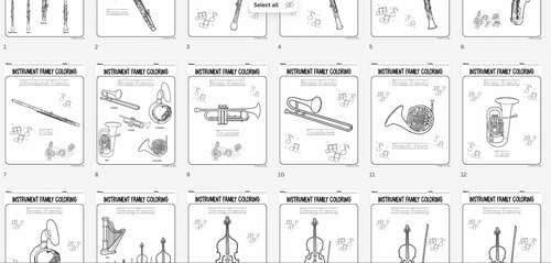 Instrument Family Coloring Sheets by Teacher's Pet | TPT
