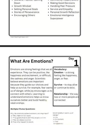 Emotional Intelligence 40-Day Reading & Writing Journal with SEL Project