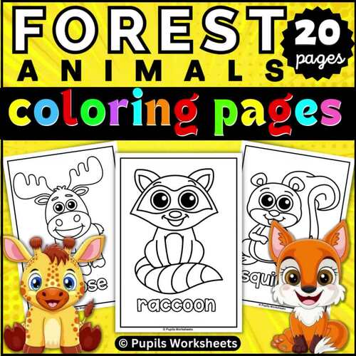 Woodland Forest Animals Coloring Pages - Adorable Animals to Brighten ...