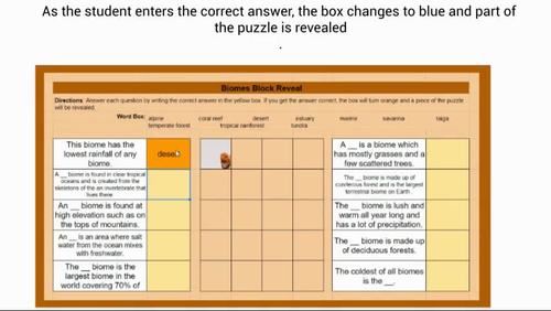 Biomes Winter Picture Reveal Digital Worksheet by JayZee | TpT